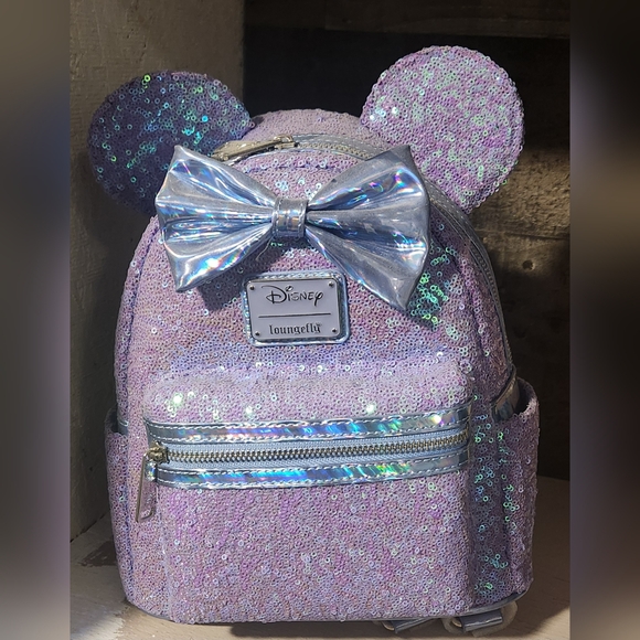 Loungefly | Bags | Loungefly Purple And Silver Sequin Disneyinspired ...